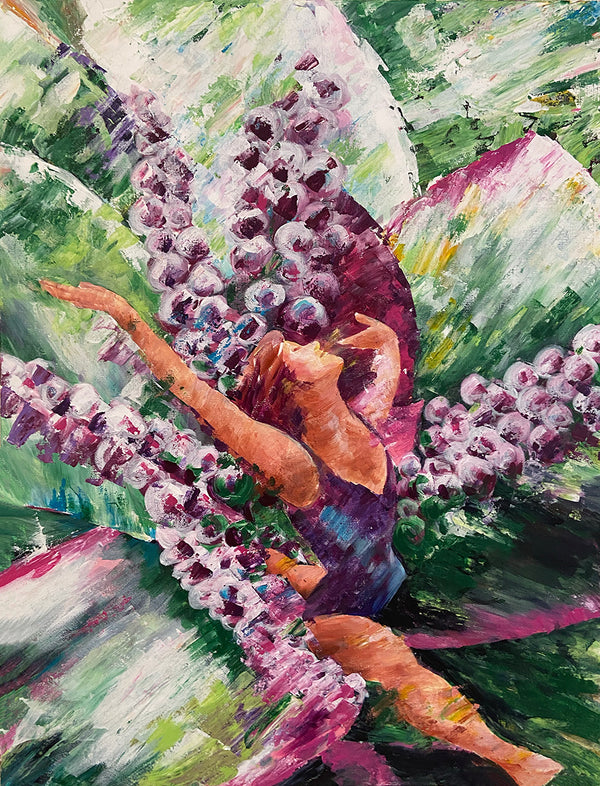 Merci - contemporary acrylic painting - Art of Barbara Eberhart